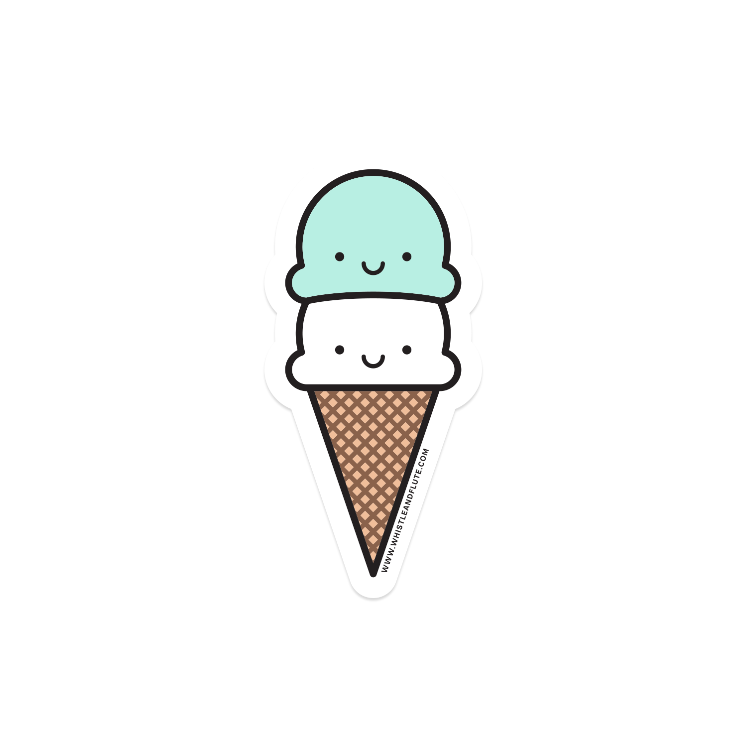 Kawaii Ice Cream Vinyl Sticker – Whistle & Flute Clothing